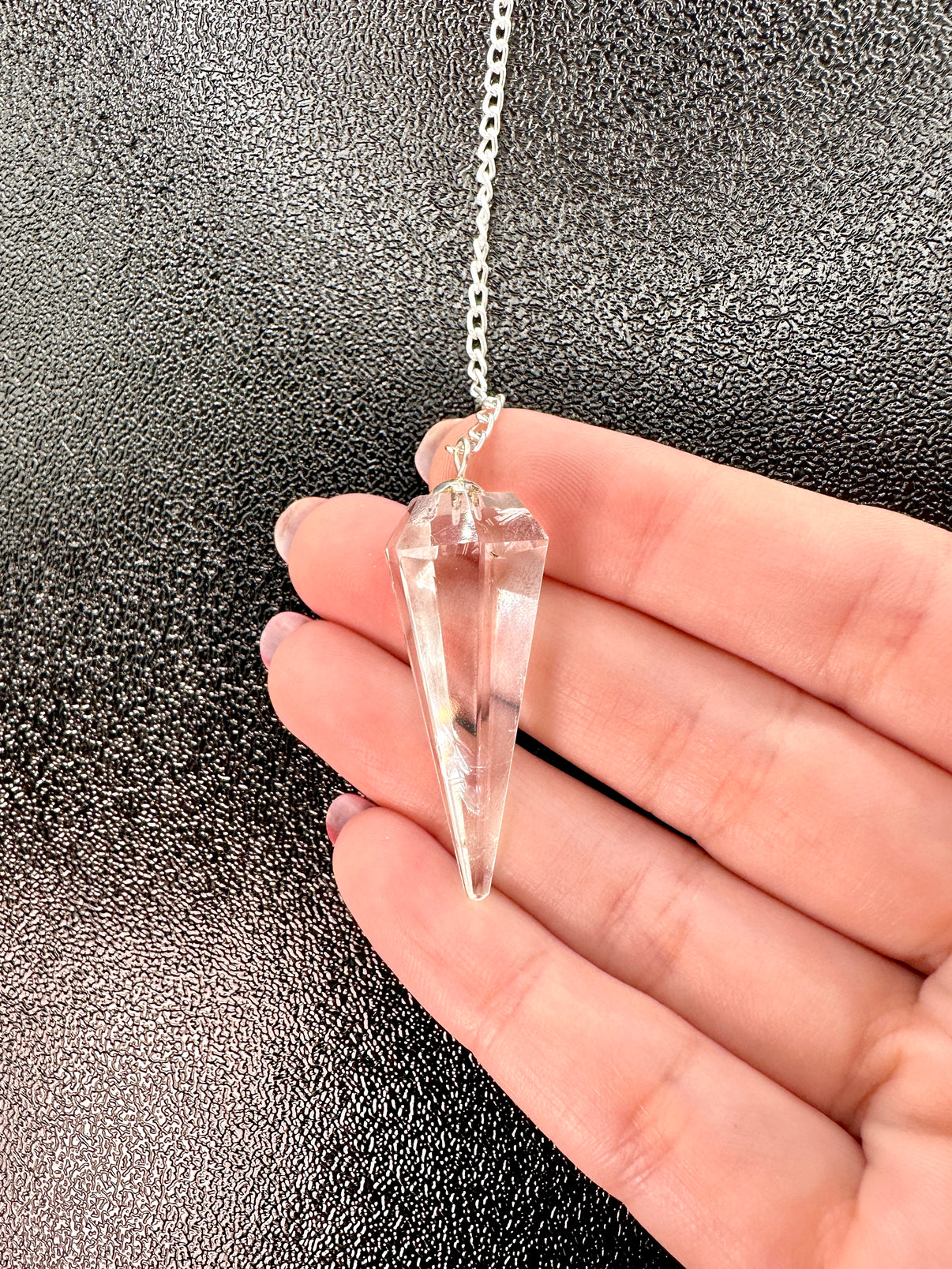 Pendulum Set - Clear Quartz and Metal Pendulum Set for Dowsing ...
