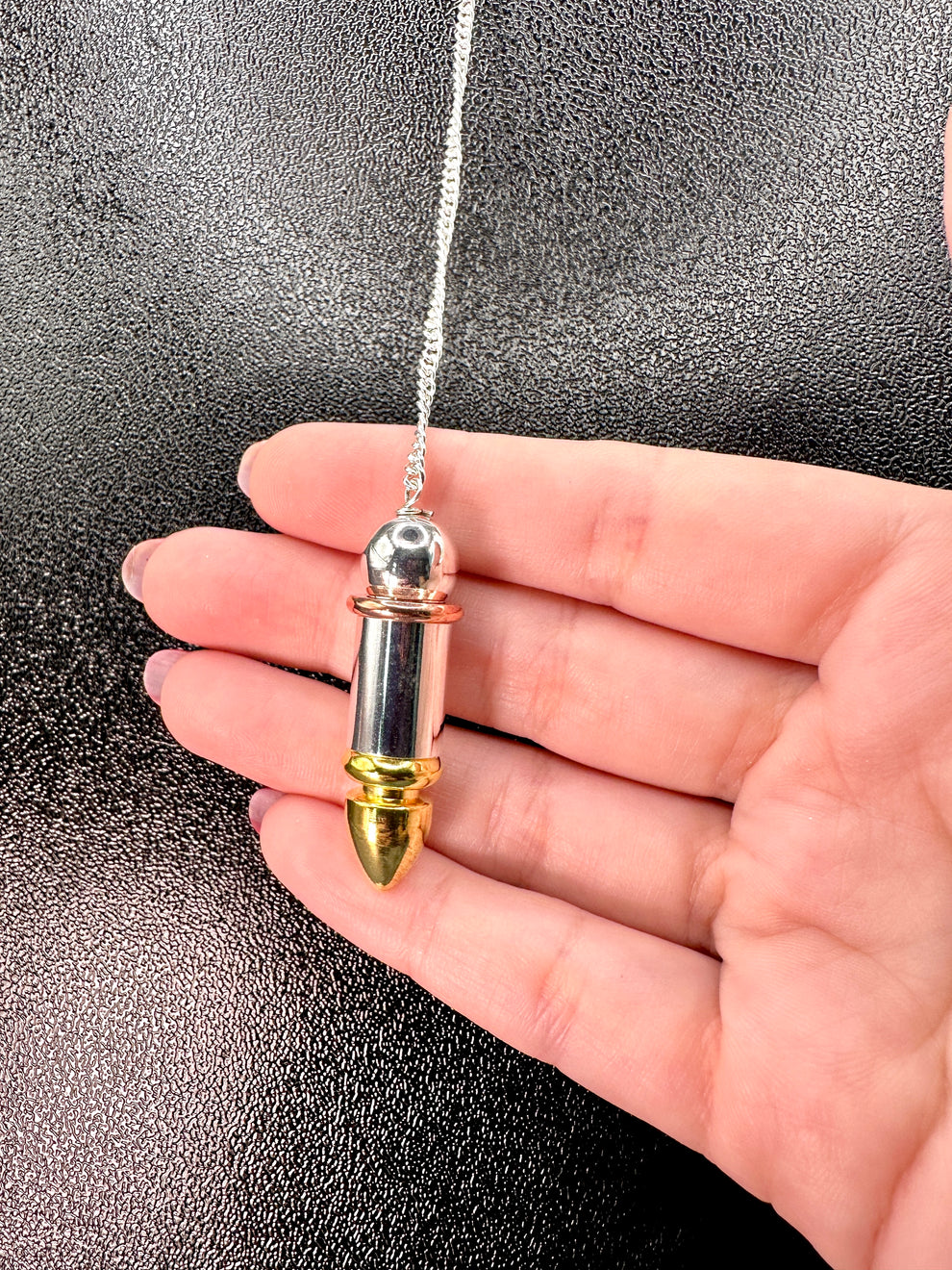 Pendulum Set - Clear Quartz and Metal Pendulum Set for Dowsing ...