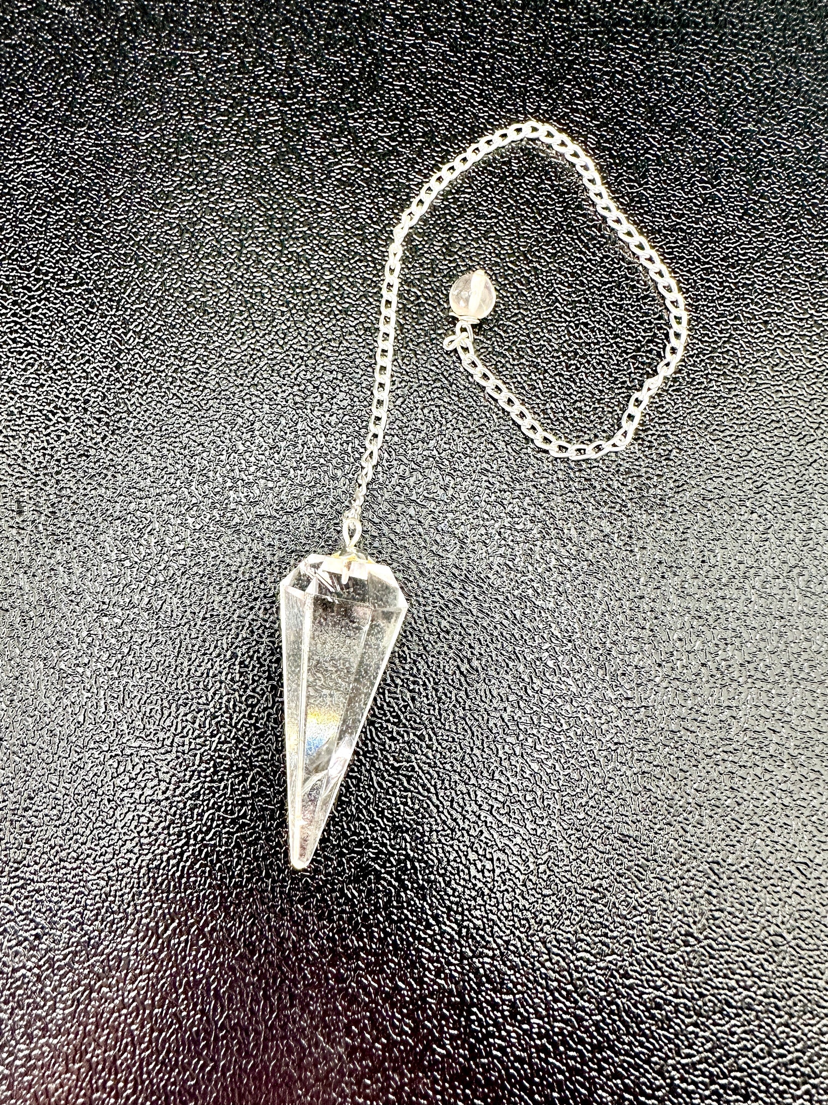 Pendulum Set - Clear Quartz and Metal Pendulum Set for Dowsing ...