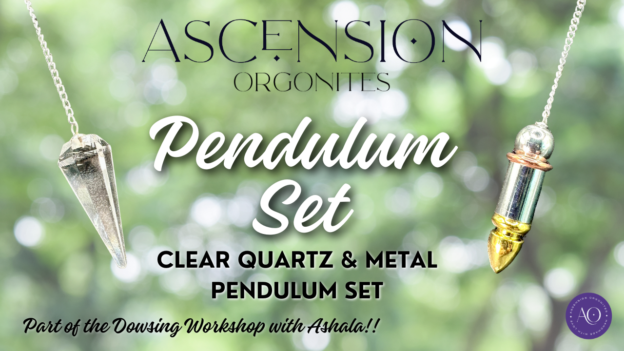 Pendulum Set - Clear Quartz and Metal Pendulum Set for Dowsing ...